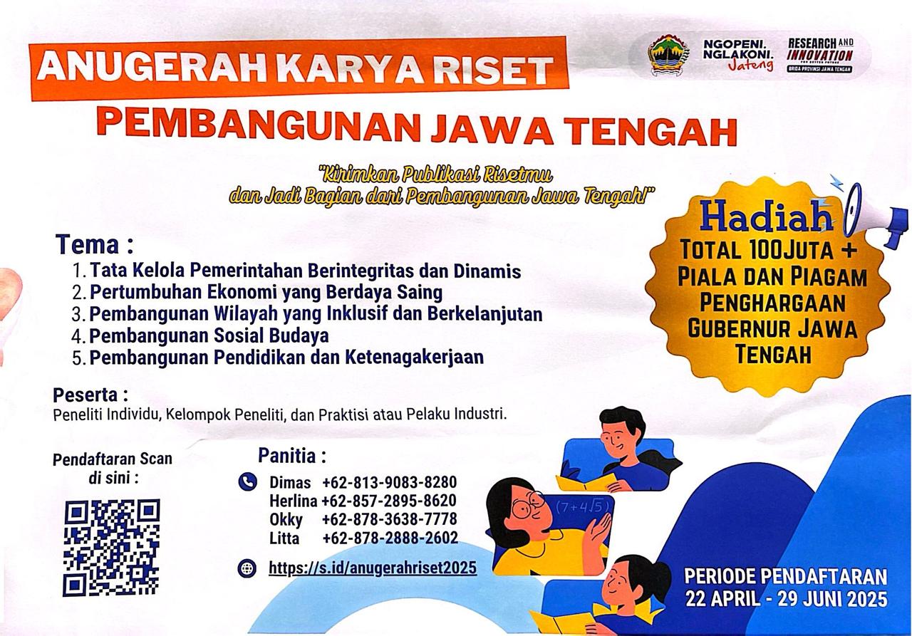 Anugerah Karya Riset Pembangunan Jawa Tengah 2025 - LPPM | Universitas Harapan Bangsa